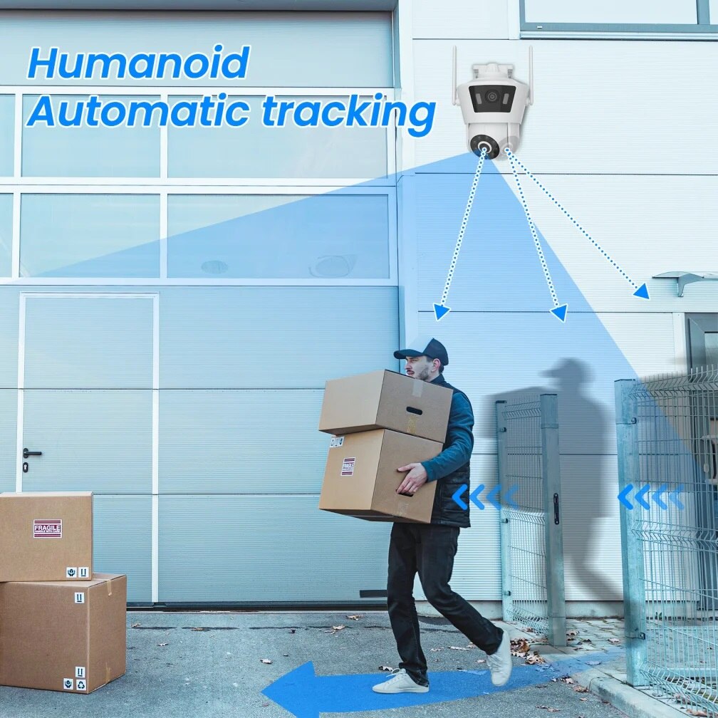 Anran P7 megfigyelő kamera, 360°-os nézet, 4 MP, kettős lencse, színes ...