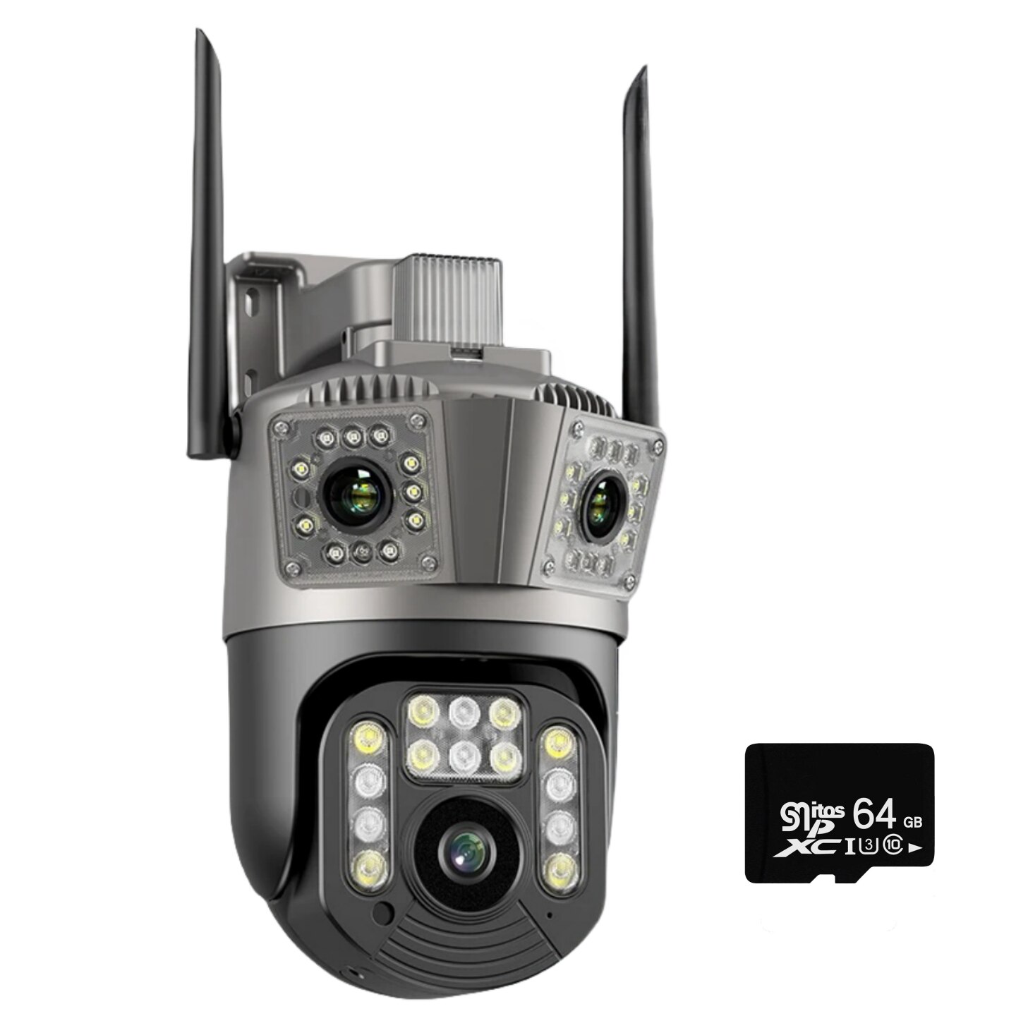 Camera de Supraveghere Tripla WIFI MOSMAOO®, 12MP, 10X digital zoom ...