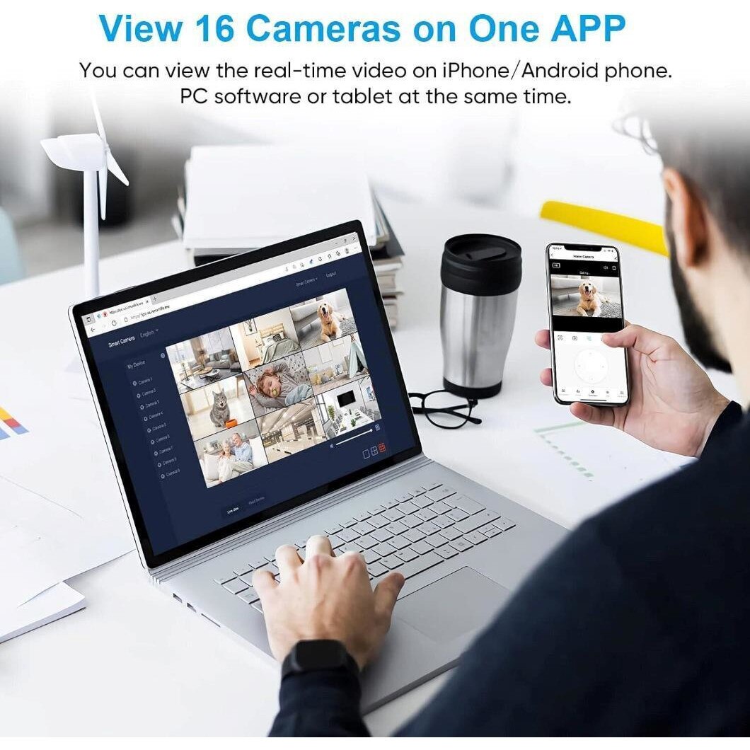 Вътрешна безжична Ip камера Owltron T1 2k Ir нощно виждане бяла Функция за бебефон и Alexa