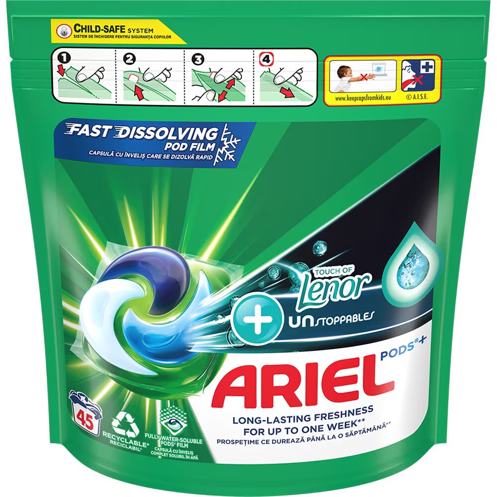 Detergent de rufe capsule, All in One PODS+ Touch of Lenor Unstoppables ...