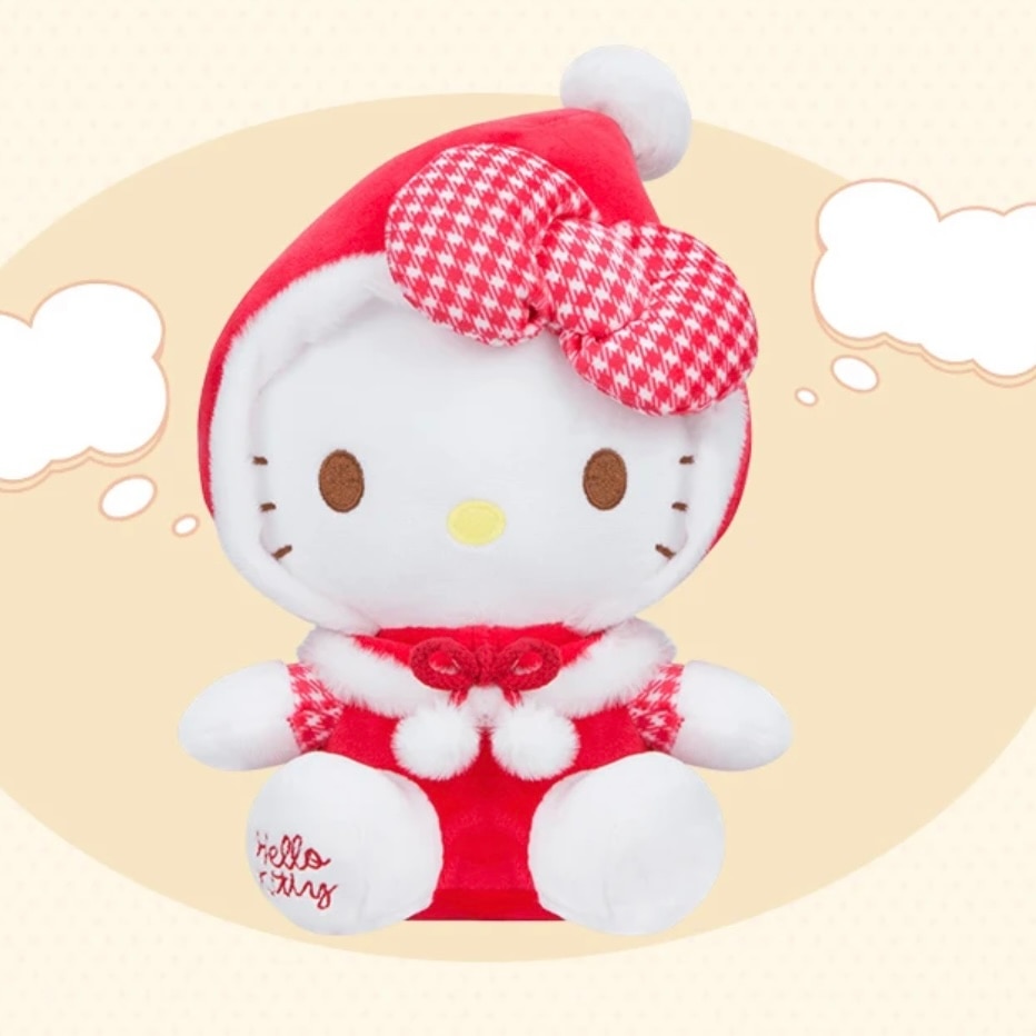 Jucarie de plus Sanrio, Hello Kitty in costum rosu de Craciun cu ...