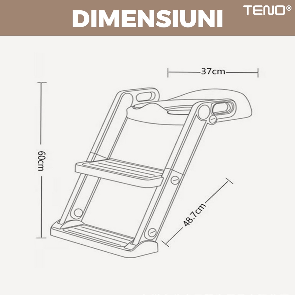 Reductor WC cu Scara Teno®, antiderapant, pentru copii cu varsta pana ...