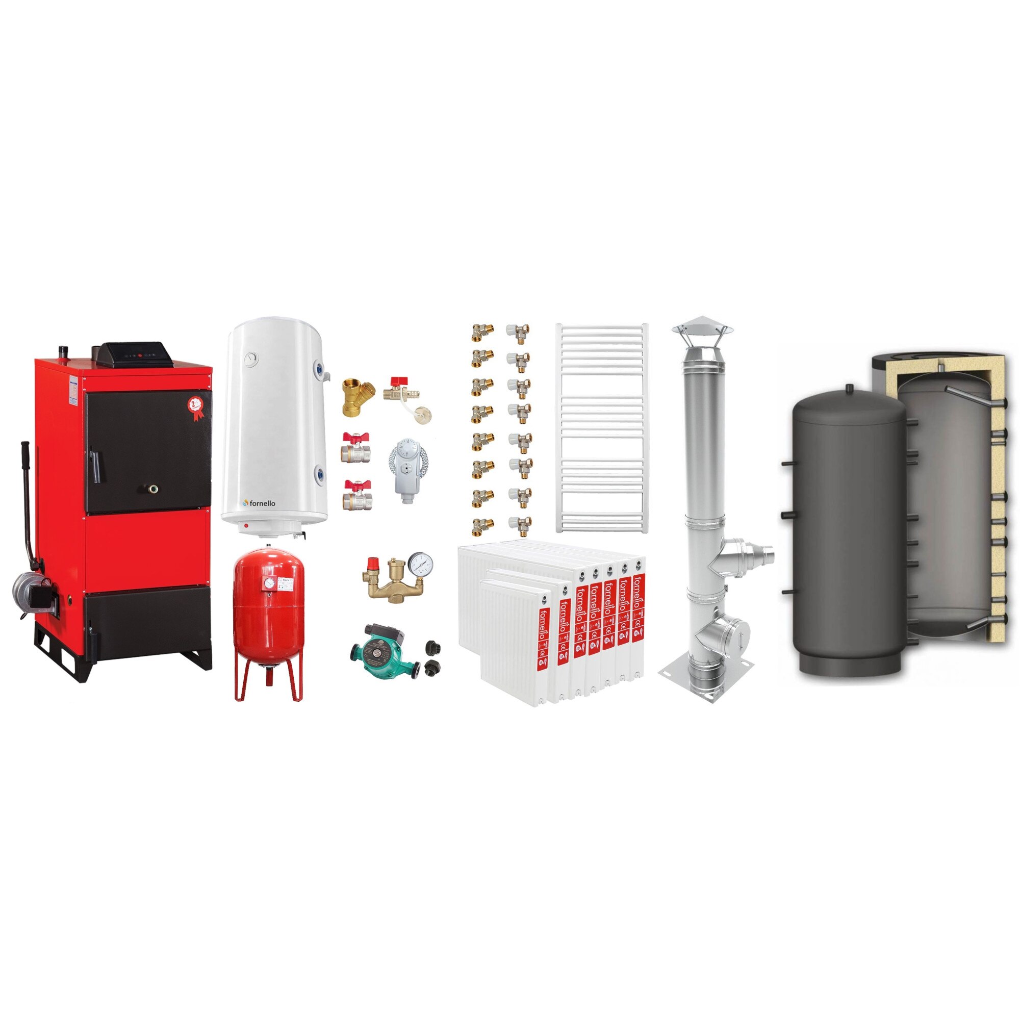 Set Centrala pe combustibil solid Fiama D2-40 Putere 46 kW, cu ...