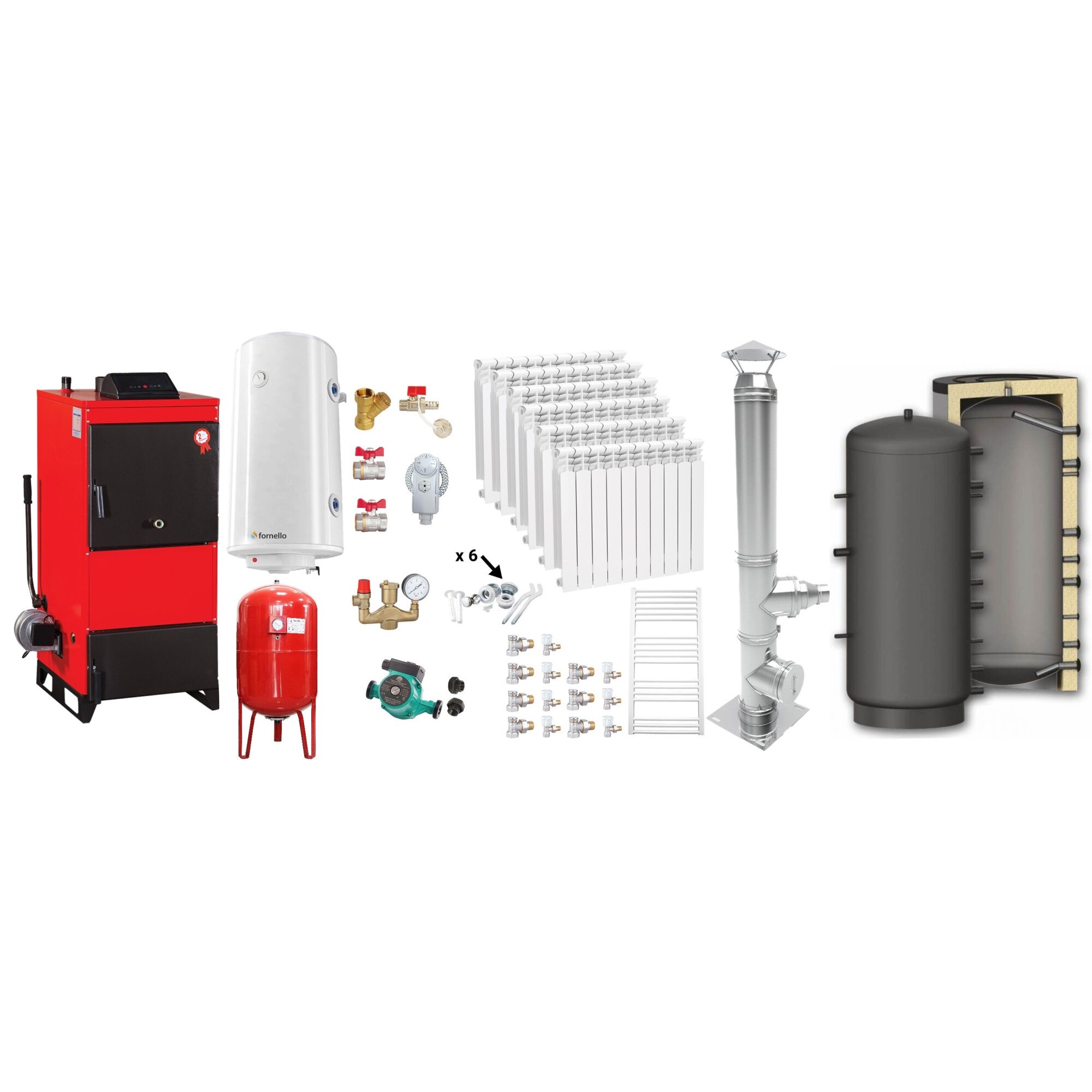 Set Centrala pe combustibil solid Fiama D2-40 Putere 46 kW, cu ...
