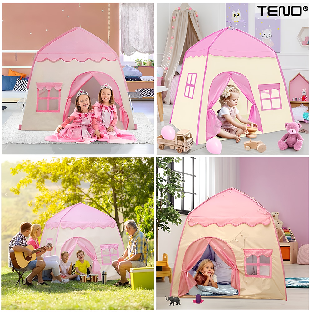 Cort de Joaca pentru Copii tip Casuta Teno®, covoras inclus cu 2 fete ...