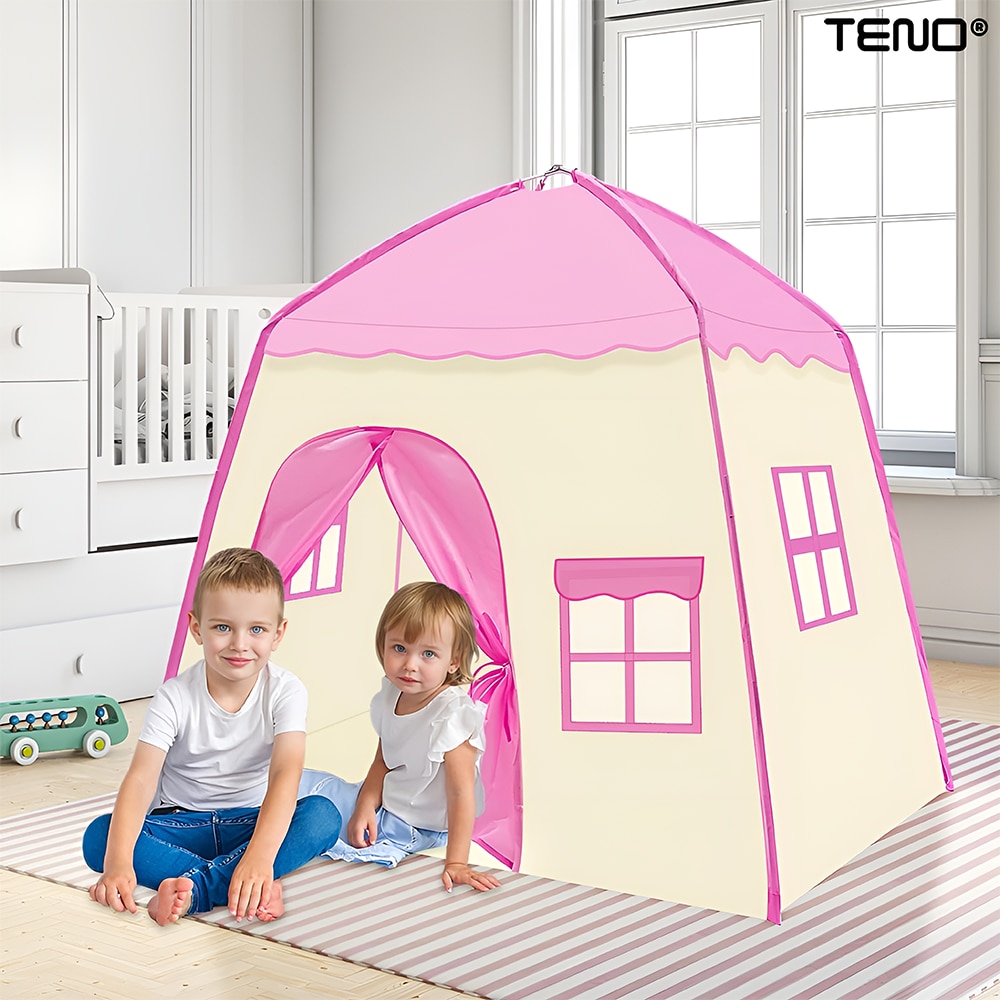 Cort de Joaca pentru Copii tip Casuta Teno®, covoras inclus cu 2 fete ...