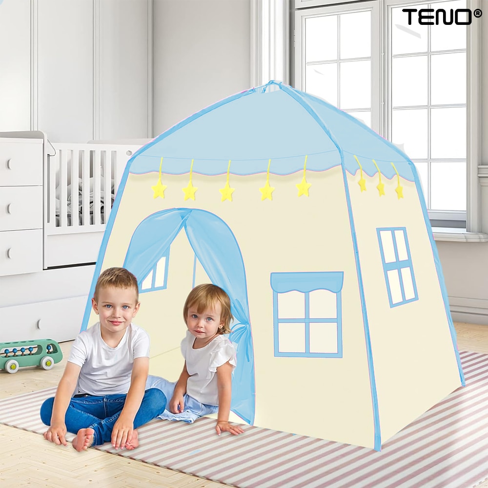 Cort de Joaca pentru Copii tip Casuta Teno®, usa tip perdea, geamuri cu ...