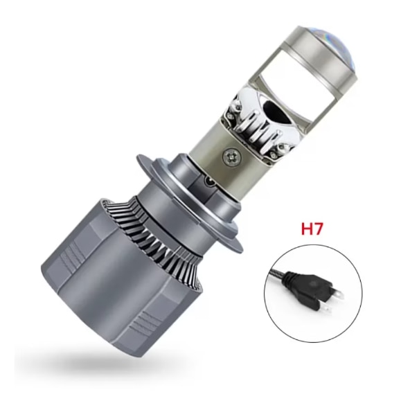 Set 2 Becuri LED H7 cu Lupa, BZRSH, 220W, 12V, 30000 Lm, 89 x 33 mm ...