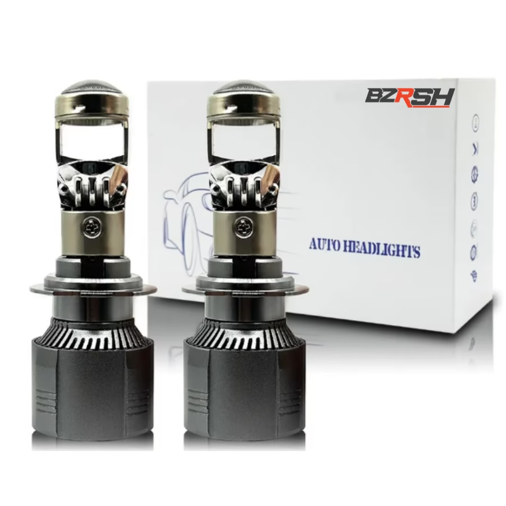 Set 2 Becuri LED H7 cu Lupa, BZRSH, 220W, 12V, 30000 Lm, 89 x 33 mm ...