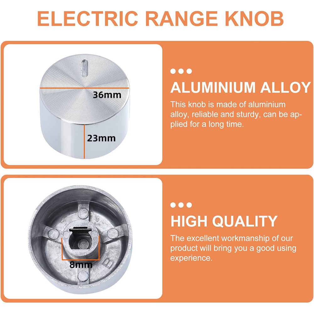 Set 4 butoane pentru plita incorporabila, Yefound®, 8mm, 3.6cm latime ...