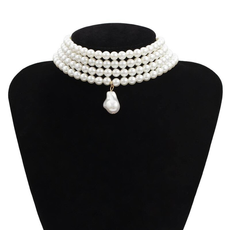 Colier dama din margele, model elegant cu accesoriu asimetric, reglabil ...