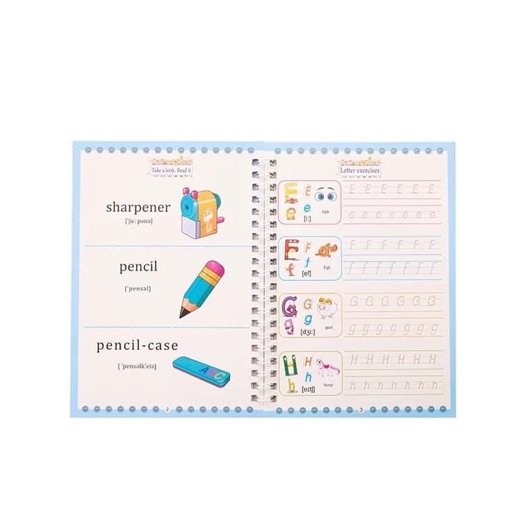 Set 4 caiete reutilizabile cu stilou magic pentru scris si desenat ...