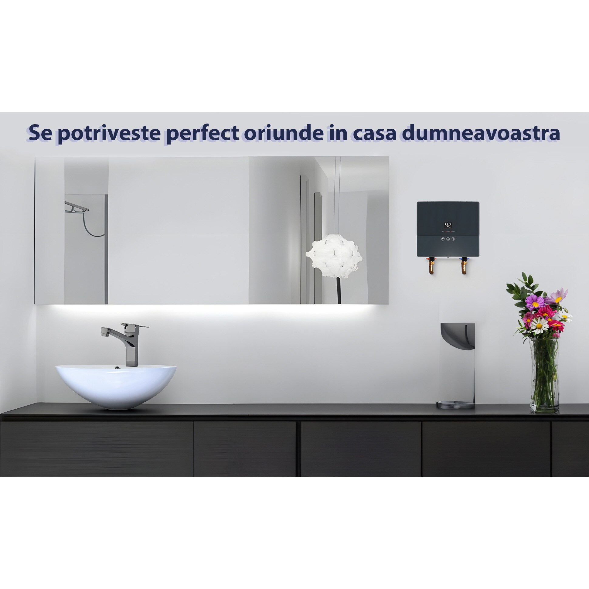 Instant electric pentru apa cu WIFI si afisaj LED, 6000W, Protectie ...