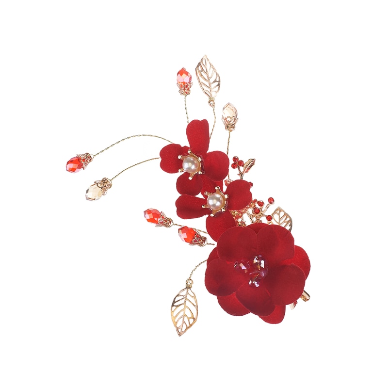 Clama par rosie cu flori si perle - eMAG.ro