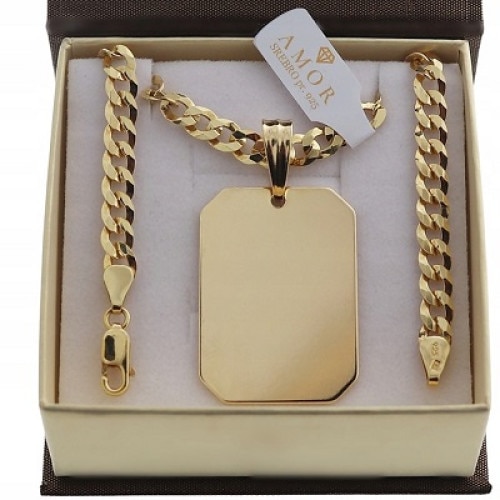 Colier barbati, Amor, Argint 925, Auriu - eMAG.ro