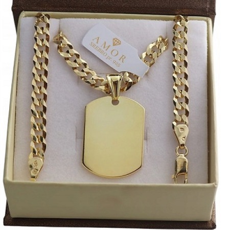 Colier barbati, Amor, Argint 925, Auriu - eMAG.ro