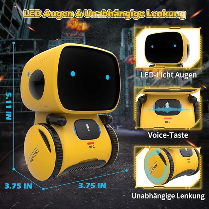 Robot inteligent interactiv, control vocal, butoane tactile, 3 ani+ ...