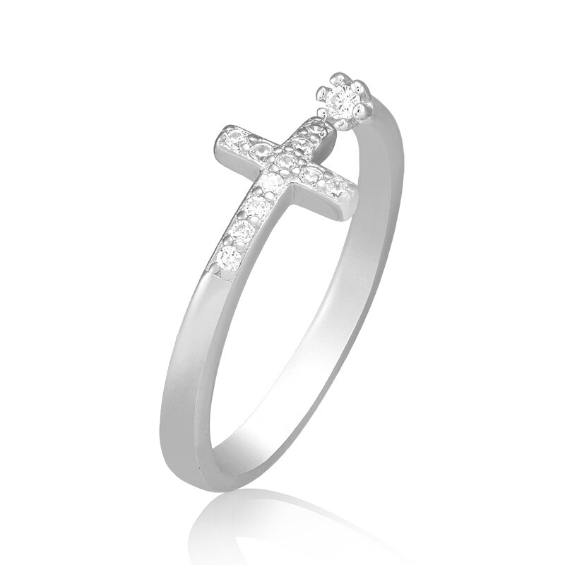 Inel Reglabil Cruce Argint 925 CZ CARLA M, R1002770 - eMAG.ro