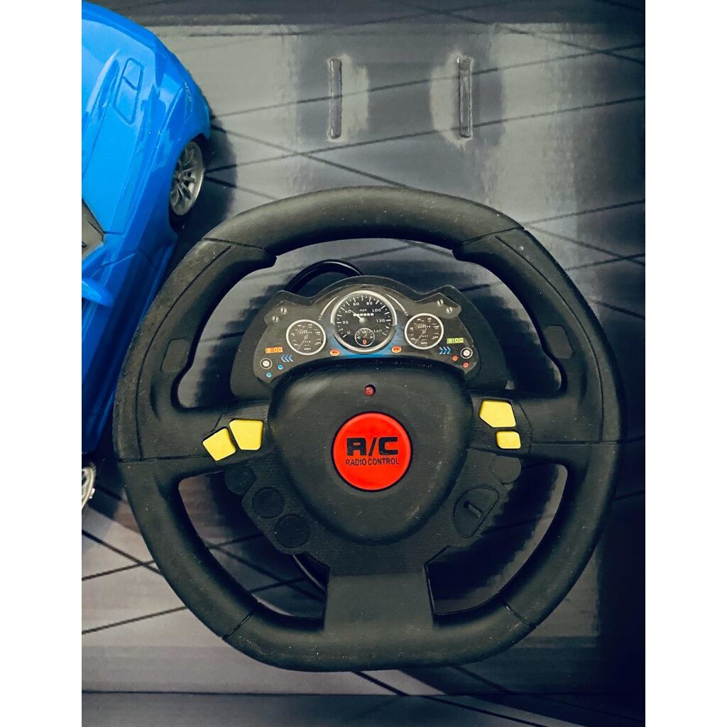 Masina cu telecomanda tip volan, Top Cars, albastra, plastic, 1:22 ...