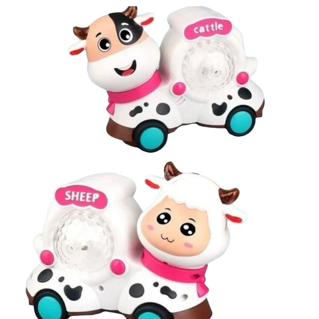 Jucarie interactiva cu doua animalute- Oita si vacuta - eMAG.ro