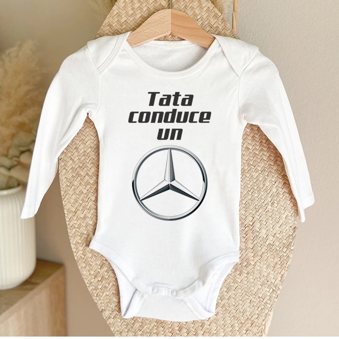 Body bebe, Tata conduce un Mercedes, 6 -12 luni, maneca lunga, bonisa ...