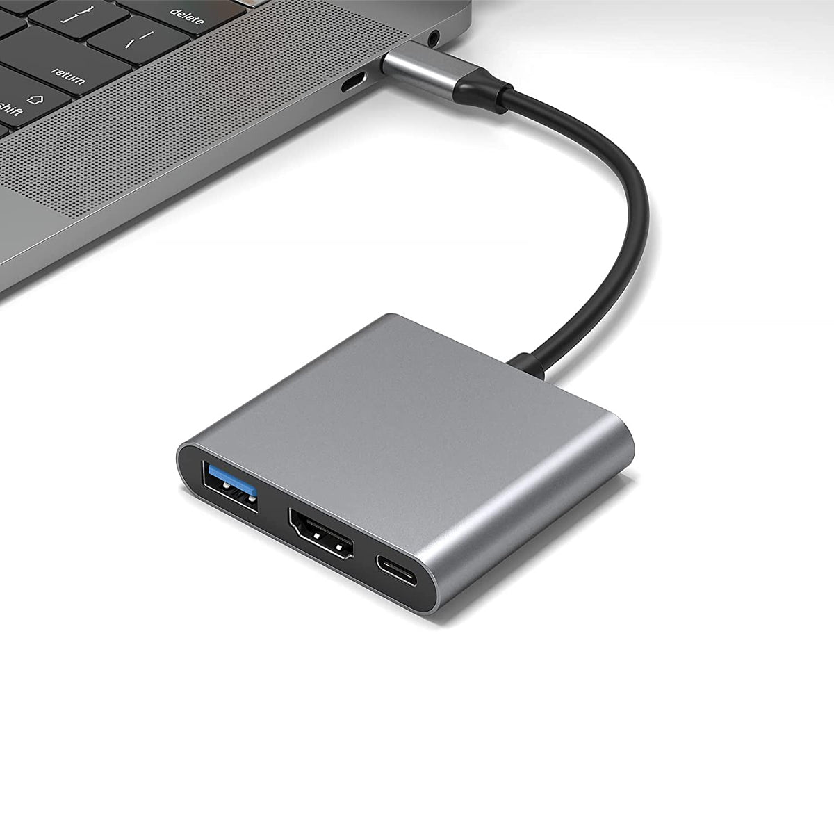 Adapter, JESWO, 3 az 1-ben, ezüst, 4K HTML, USB 3.0, PD - eMAG.hu