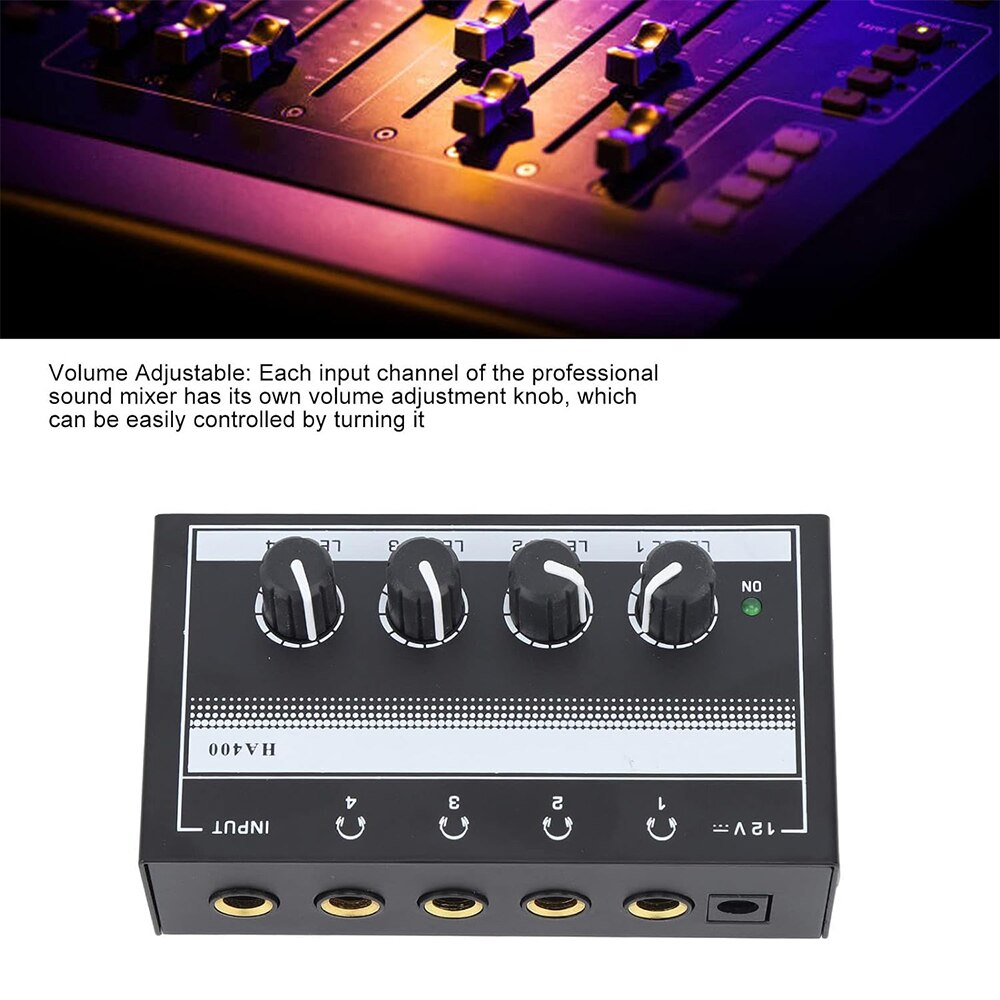 Mini Mixer Audio 1 in 4 Out, JESWO, cu jakcs stereo de 6.35 mm, Metal ...