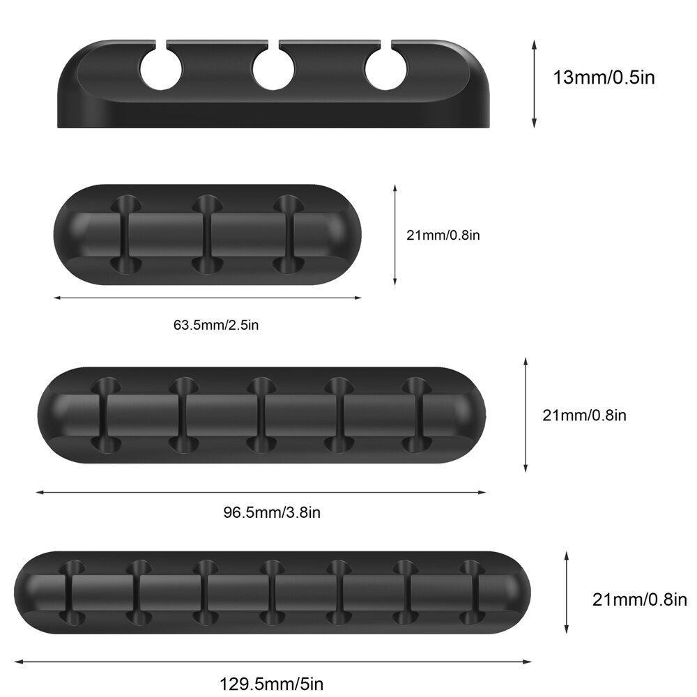 Set 3 suporti cabluri pentru birou, autoadeziv, negru - eMAG.ro