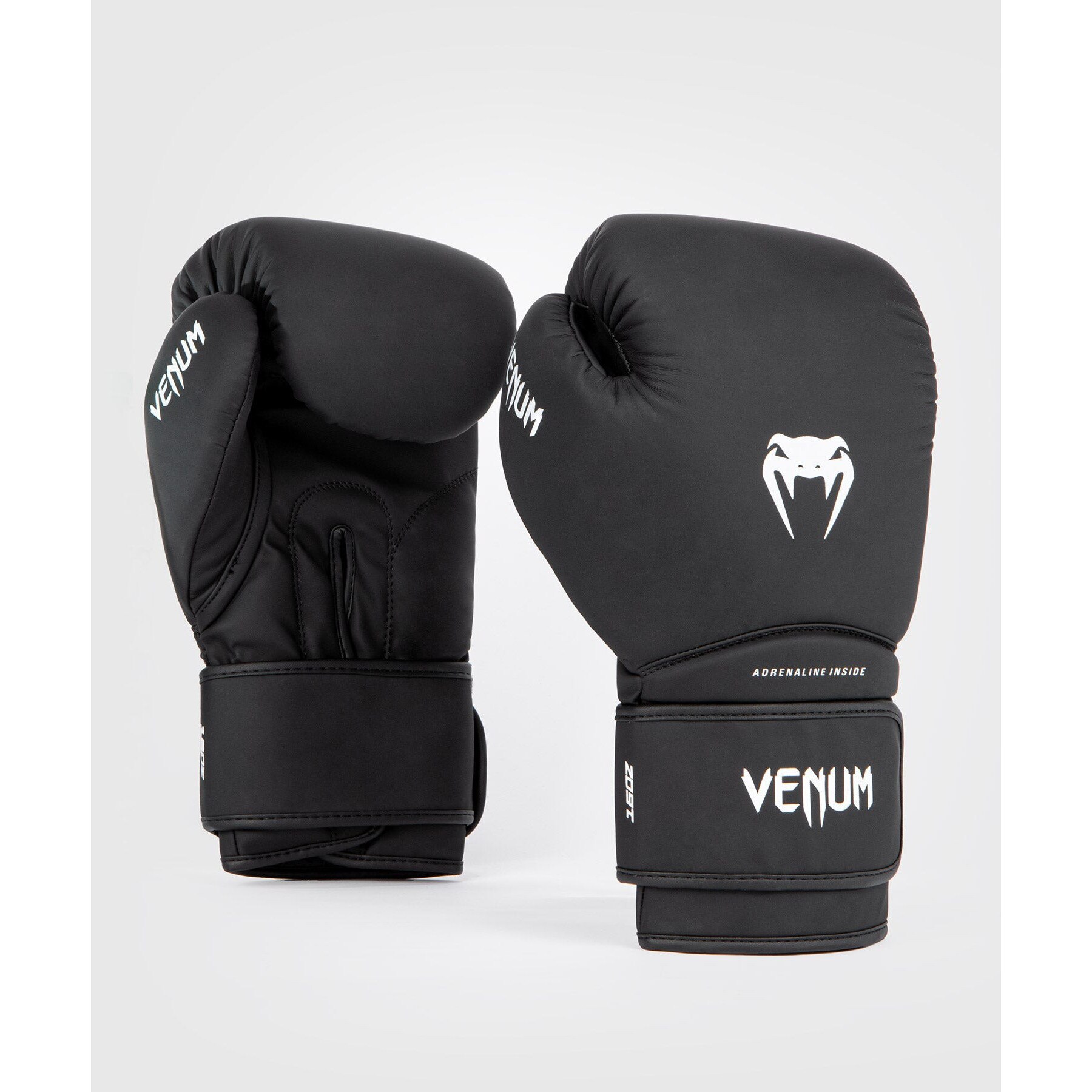 Manusi de box, Venum, 14oz, Piele ecologica, Negru/Alb - eMAG.ro