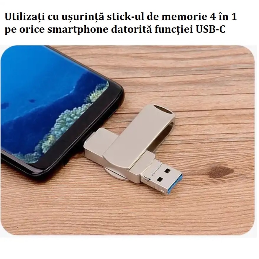 Stick de memorie ALPHIMO, Flash Drive 4 in 1, pentru telefon, tableta ...