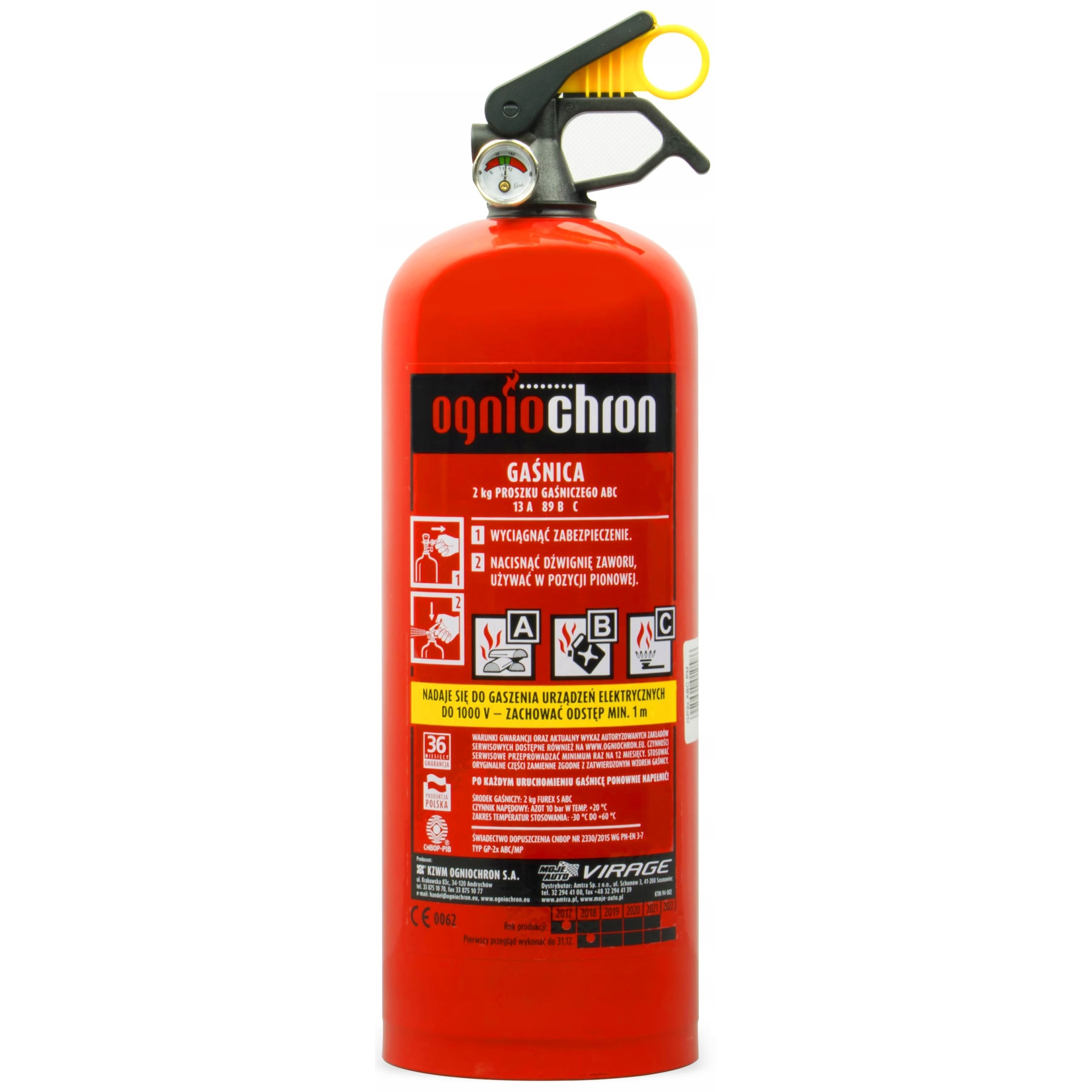 Stingator auto Amtra, pulbere ABC, ergonomic, 2kg - eMAG.ro