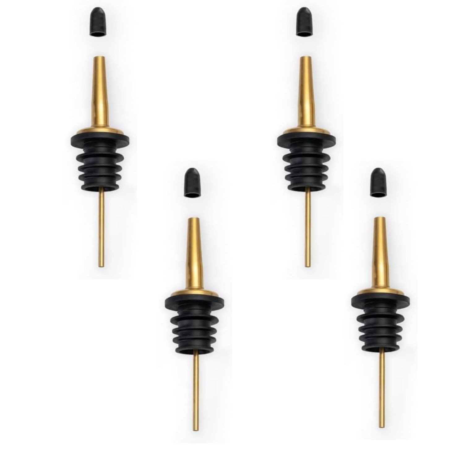 Set 4 dopuri cu picurator pentru sticla din otel inoxidabil, FAVEEZA ...