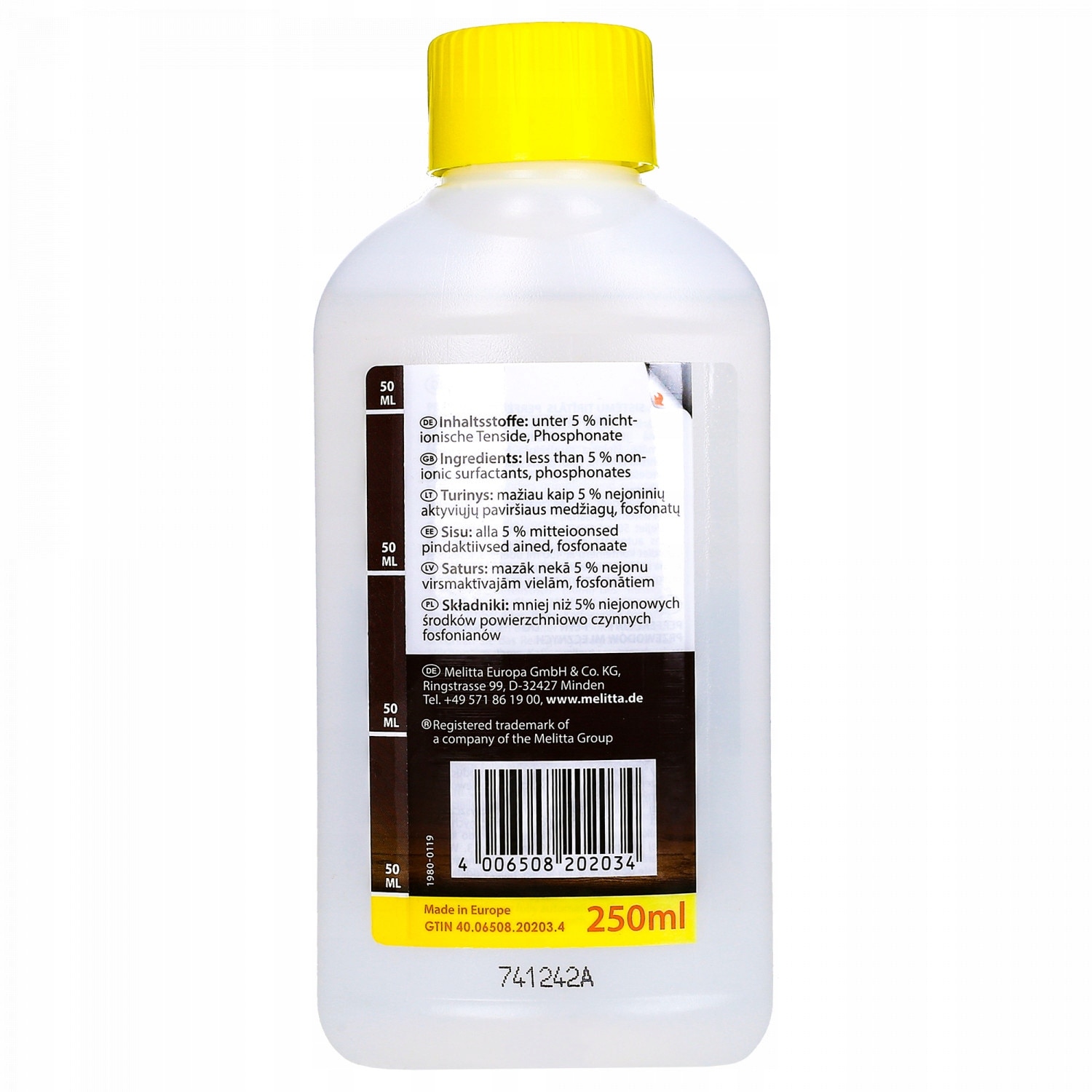Solutie curatare modul lapte espressor, Melitta, Perfect Clean, 250ml ...