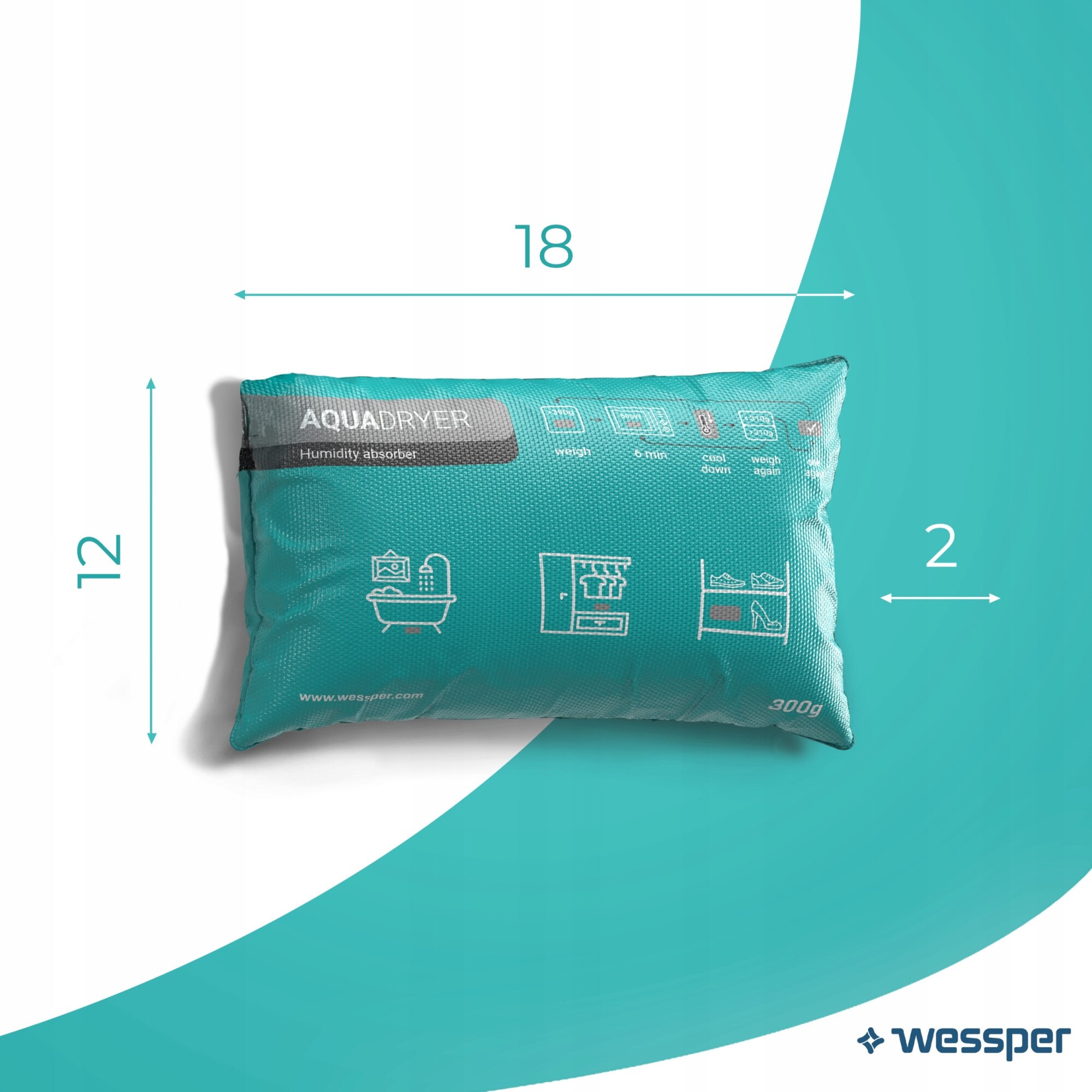 Set 2 Absorbante umiditate, Wessper, Aquadryer, Turcoaz - eMAG.ro