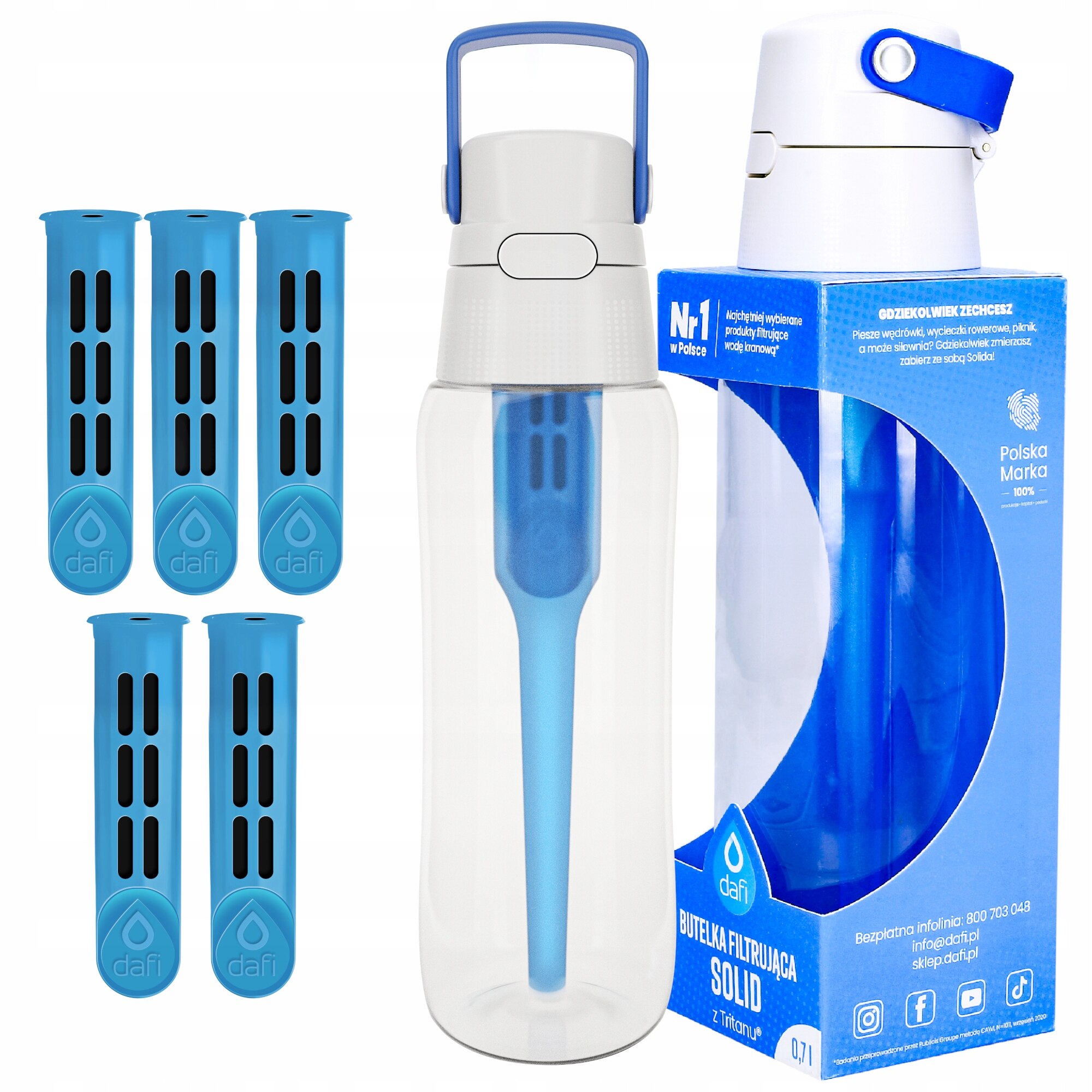 Sticla filtranta, Dafi, 0.7 l, 6 filtre incluse - eMAG.ro