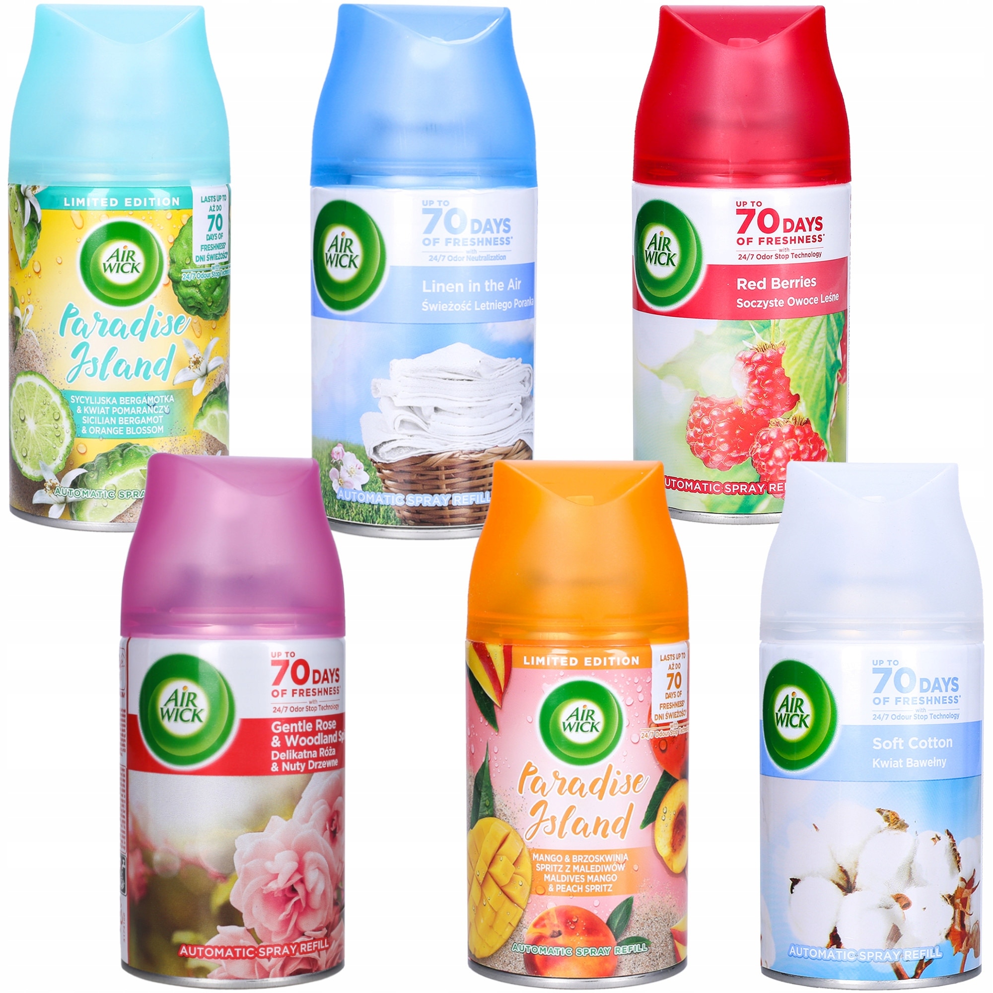 Rezerve odorizant de camera, Air Wick, Mix, 6 x 250 ml - eMAG.ro