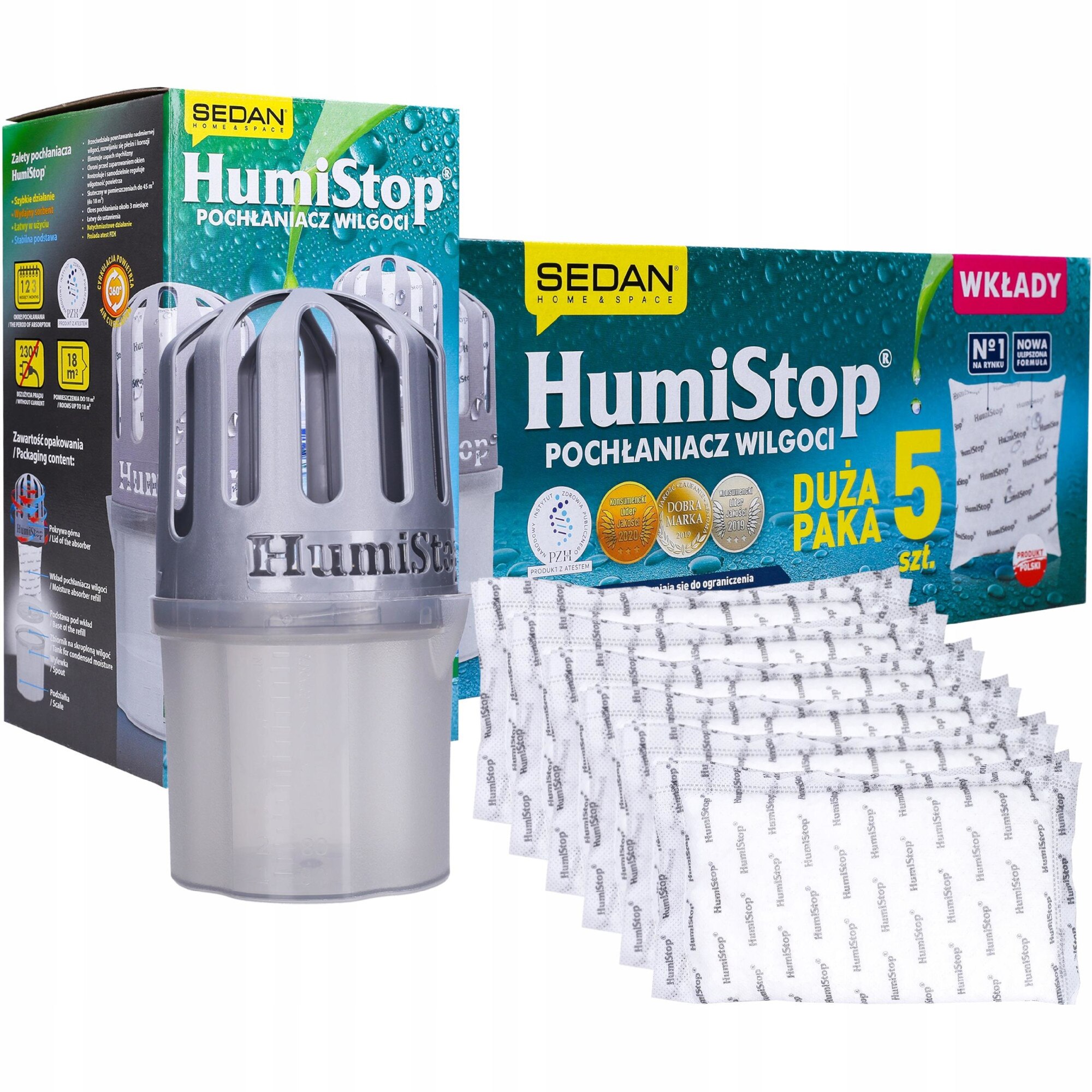 Set absorbant umiditate, Humistop, 6 rezerve, Gri - eMAG.ro