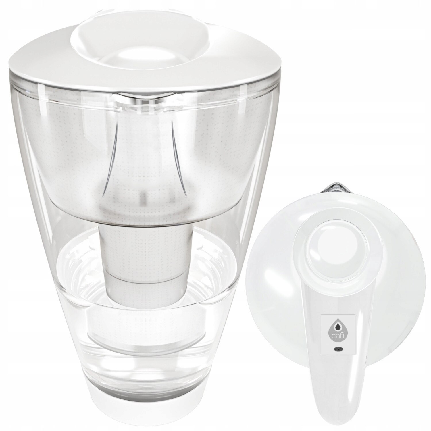 Cana filtranta, Dafi, Sticla, 1 x Filtru, 2L, Alb - eMAG.ro