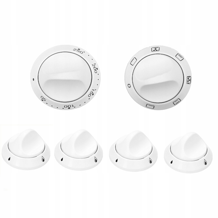 Set 6 butoane pentru aragaz, Mastercook, Alb - eMAG.ro