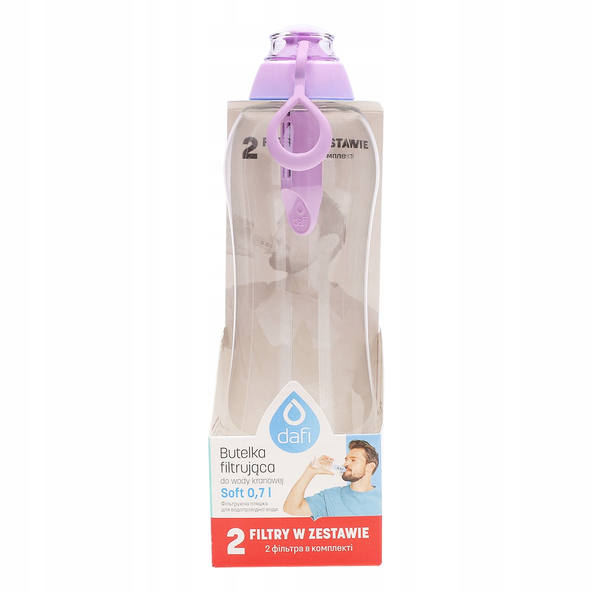 Sticla de apa cu filtru, DAfi, 2 x Cartuse filtru, Mov, 0.7L - eMAG.ro