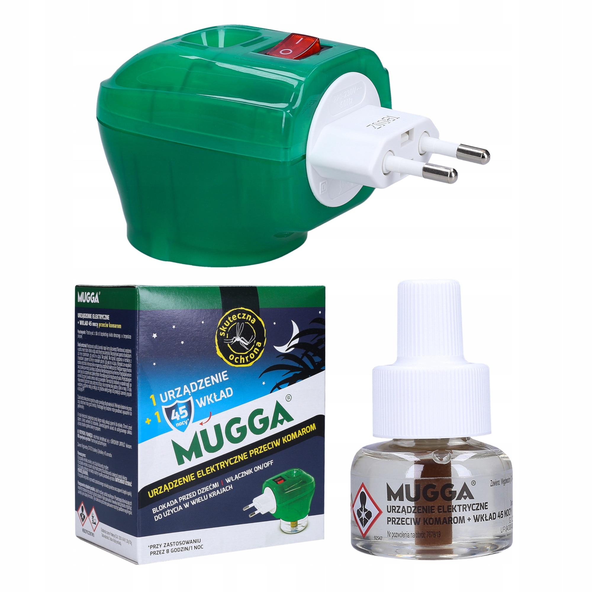 Set aparat cu rezerva anti-tantari, Mugga, 35 ml, Electric, Verde - eMAG.ro