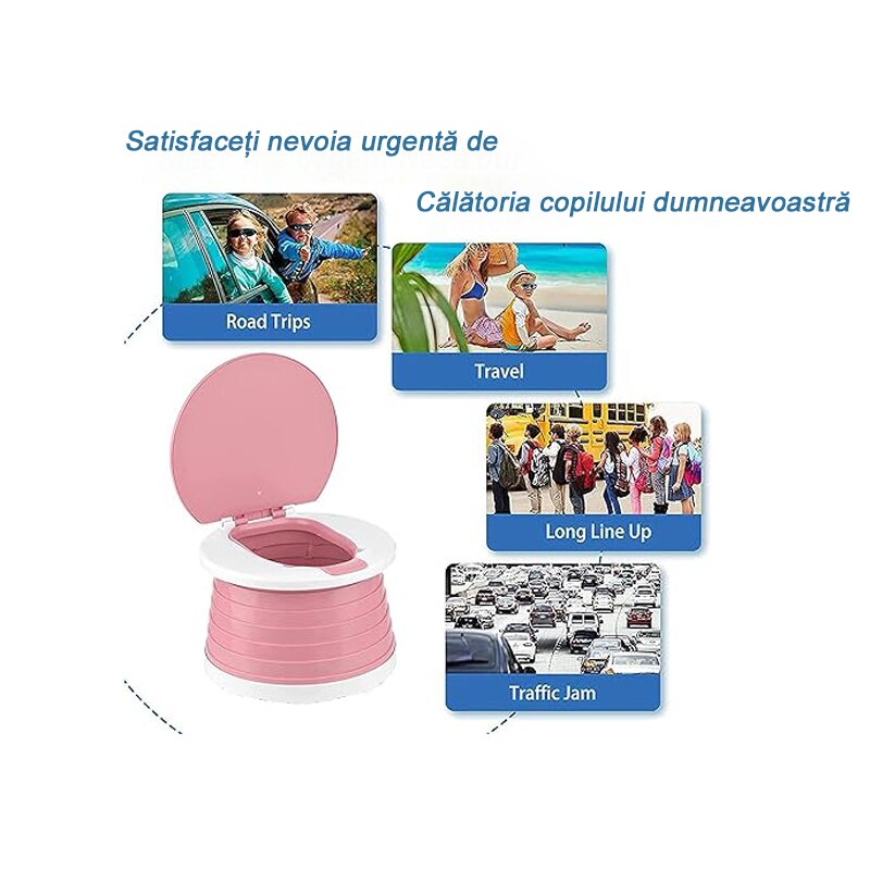 Toaleta pliabila cu olita pentru copii, Multifunctionala, 50kg, ABS ...