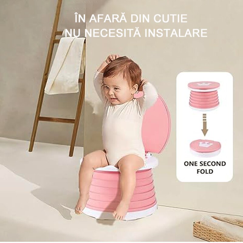 Toaleta pliabila cu olita pentru copii, Multifunctionala, 50kg, ABS ...