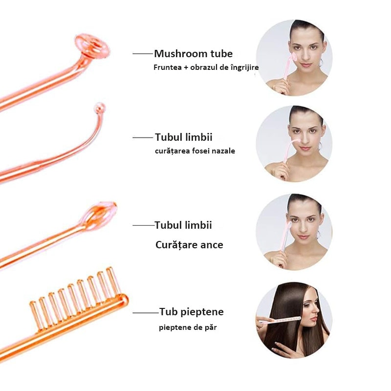 Electroderm cosmetic portabil cu 4 electrozi, Tratament cu Frecventa ...