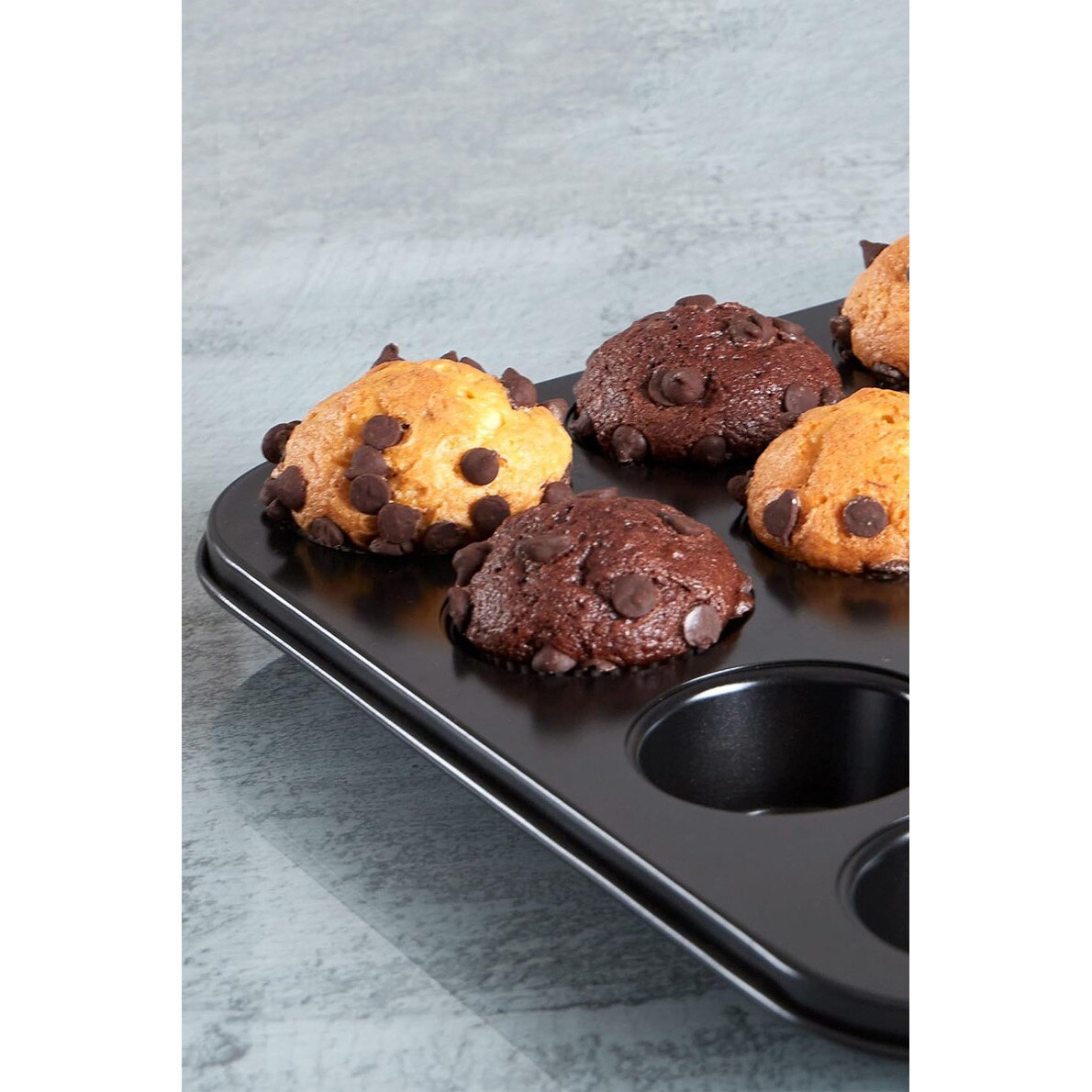 Tava de copt pentru mini-prajituri BackON Doty®, din otel carbon, 12 ...