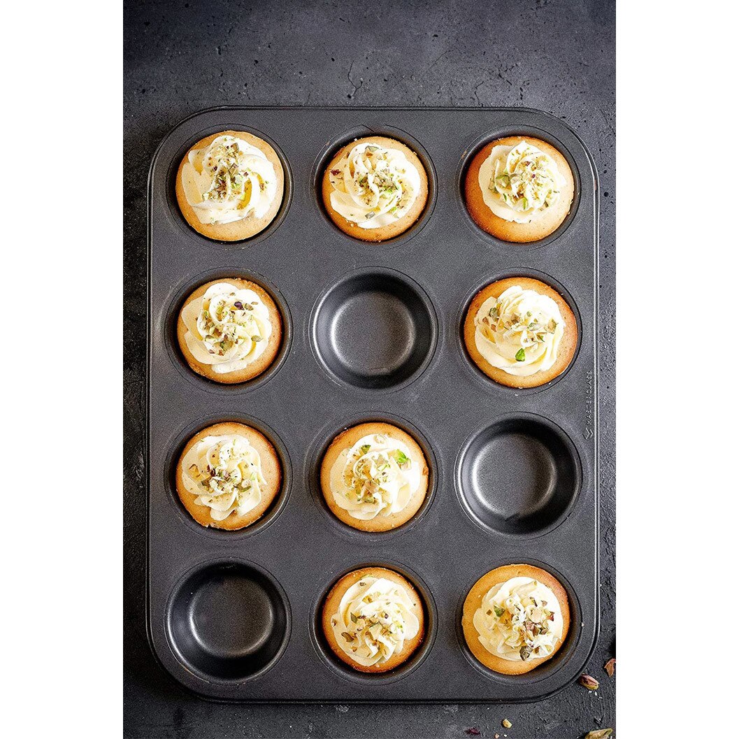 Tava de copt pentru mini-prajituri BackON Doty®, din otel carbon, 12 ...