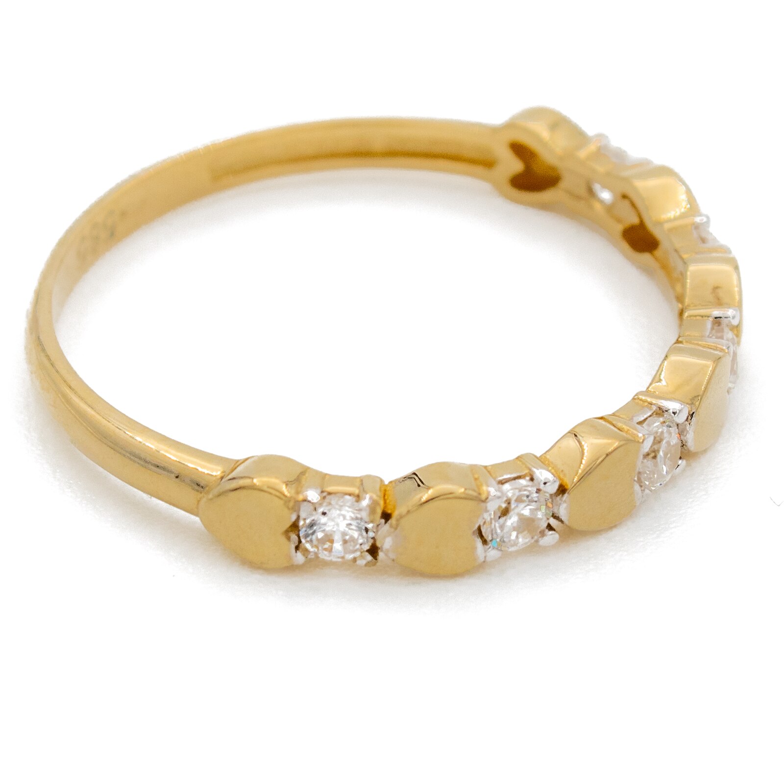 Inel Inimi si Pietre Aur 14k, Masura 15(55) - eMAG.ro