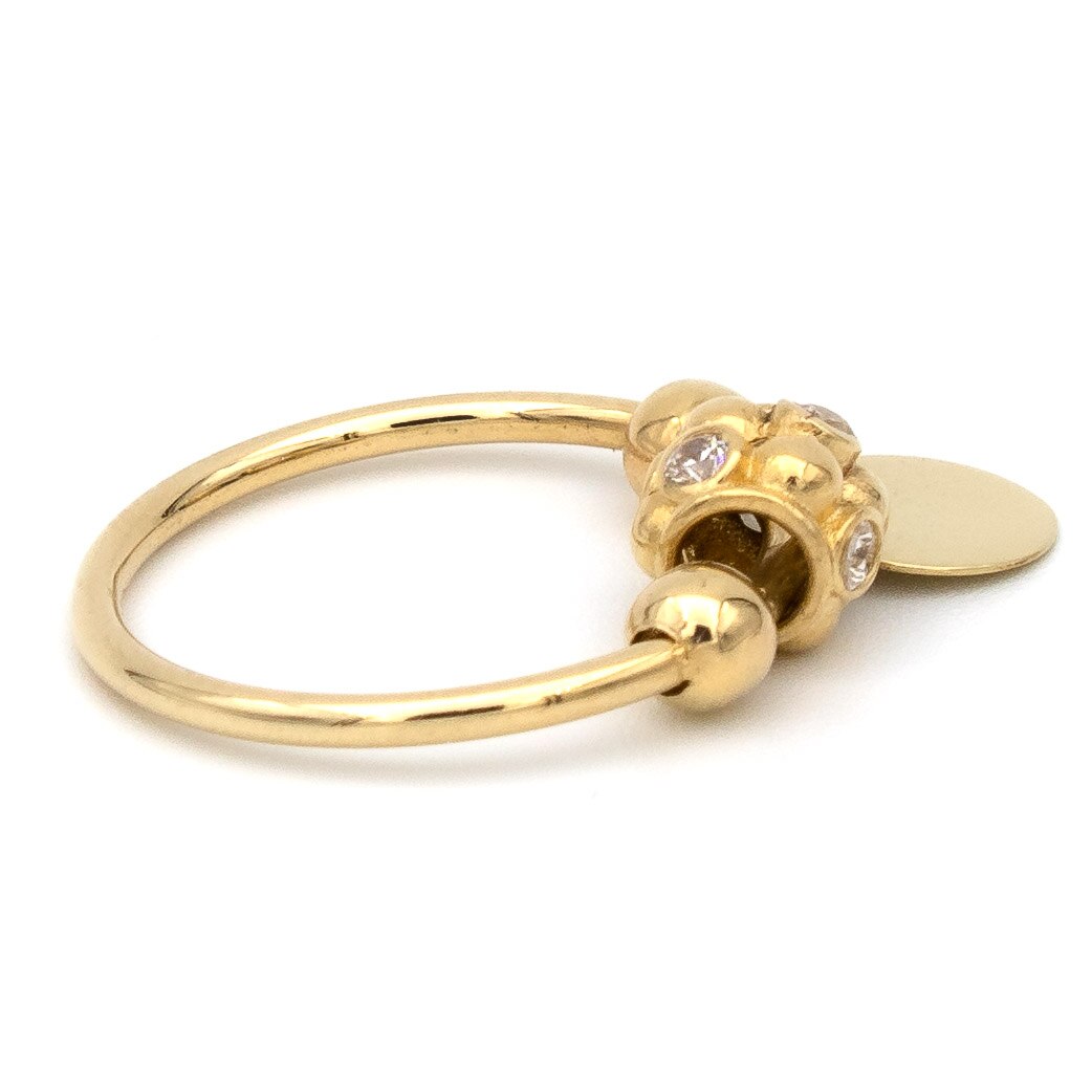 Inel cu Charm Banut Aur 14k, Masura 12(52) - eMAG.ro
