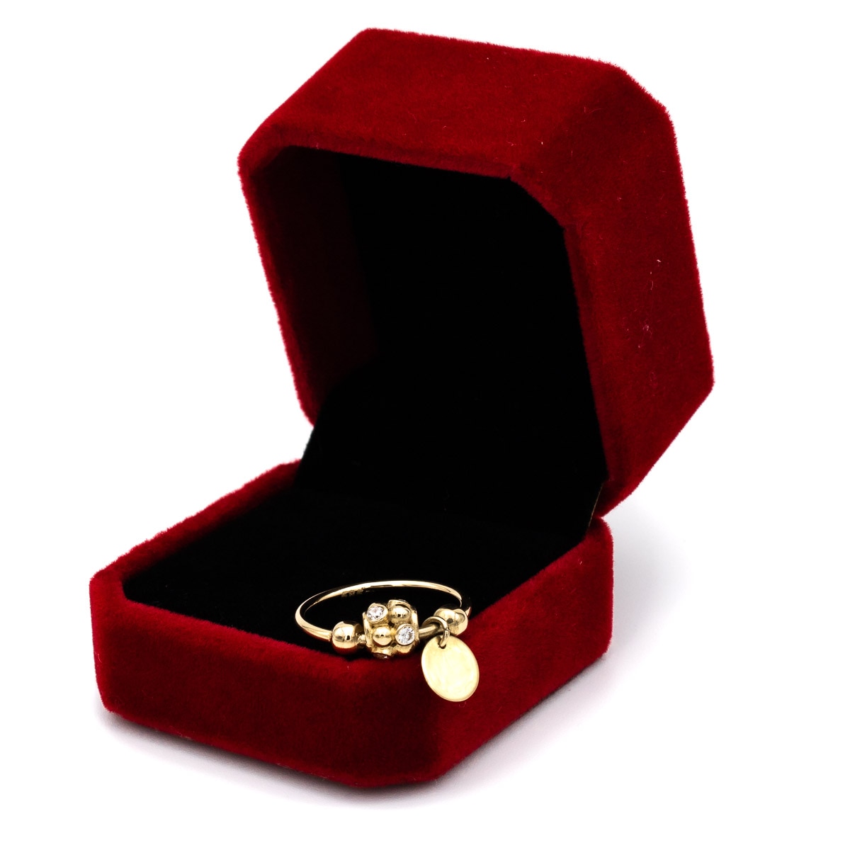 Inel cu Charm Banut Aur 14k, Masura 12(52) - eMAG.ro