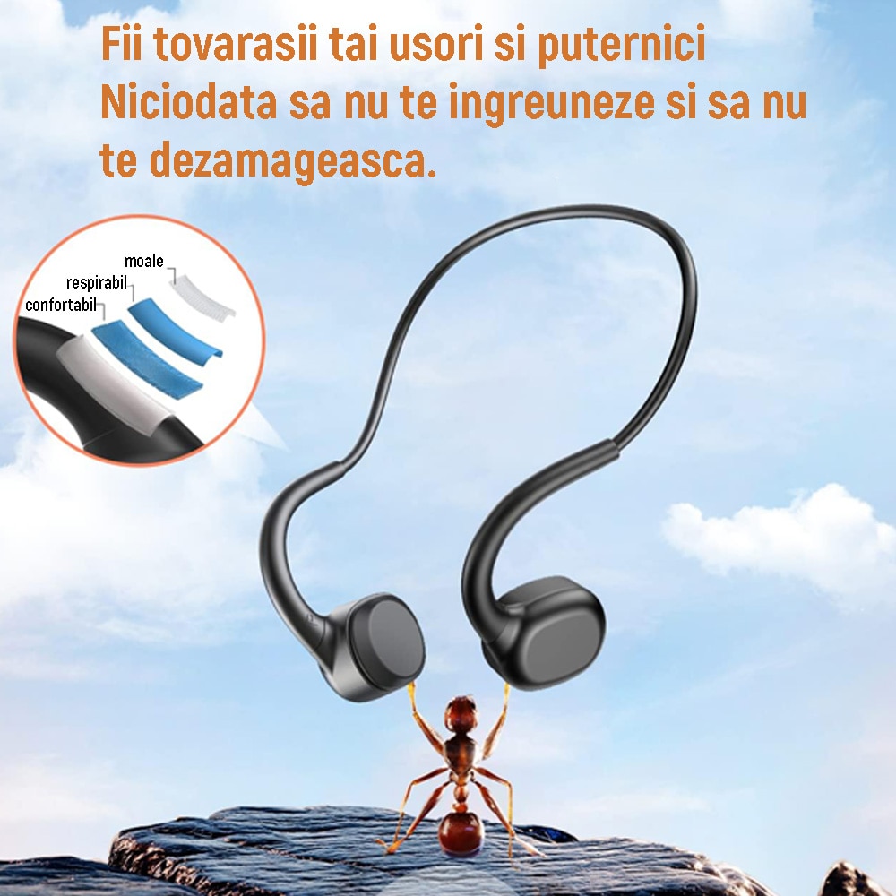 Casti sport wireless, Vaxiuja, cu conductie osoasa, prin vibratii ...